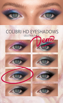 Second Life Marketplace - DEMO Insol: Colibri HD eyeshadow (Lel EvoX)